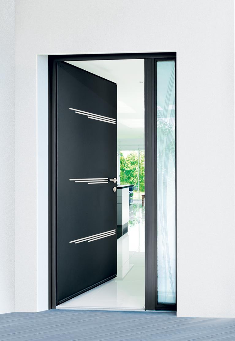PORTE D’ENTRÉE ALUMINIUM MODERNE | Géniès-Créations Komilfo